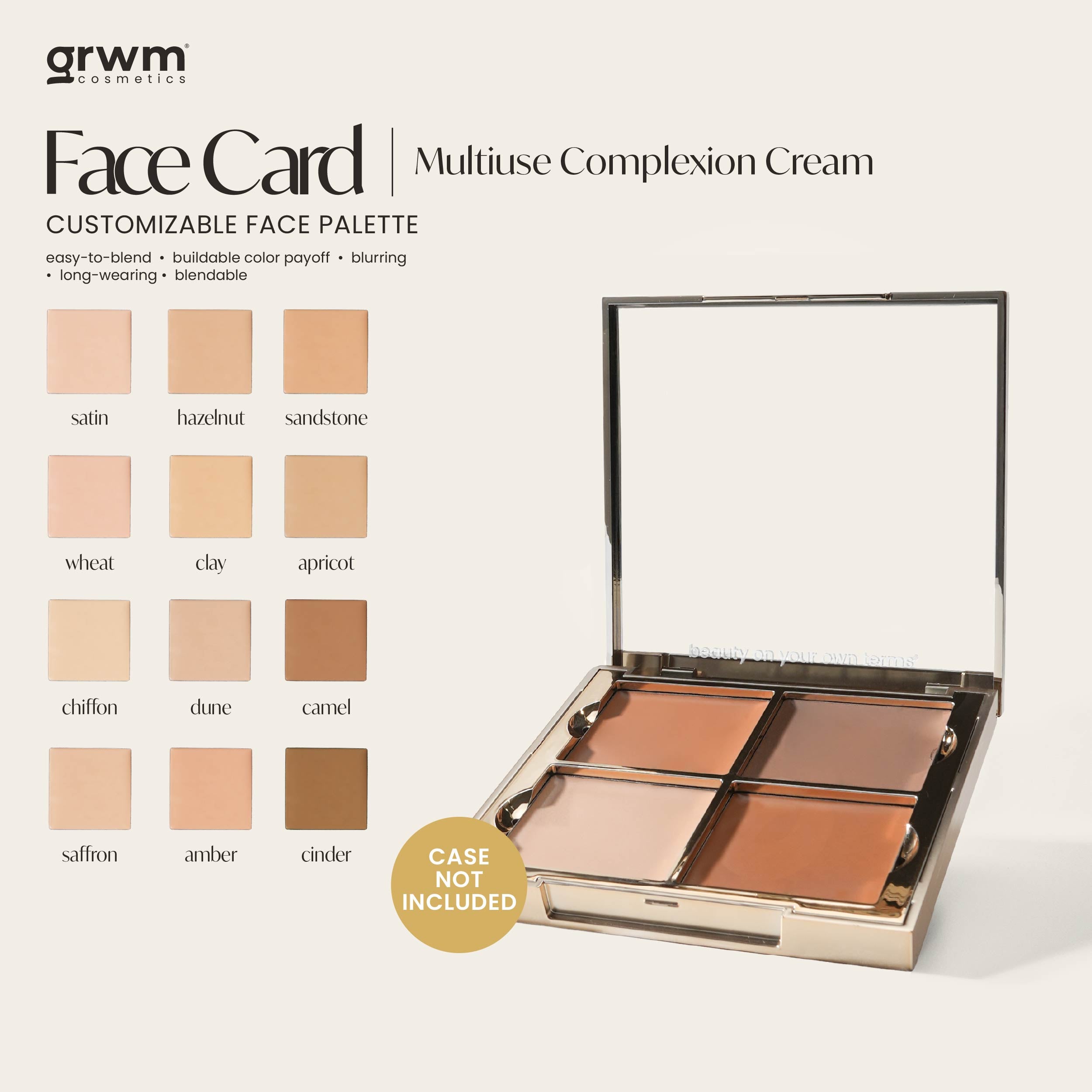GRWM Cosmetics Face Card Multiuse Complexion Cream [CASE NOT INCLUDED]