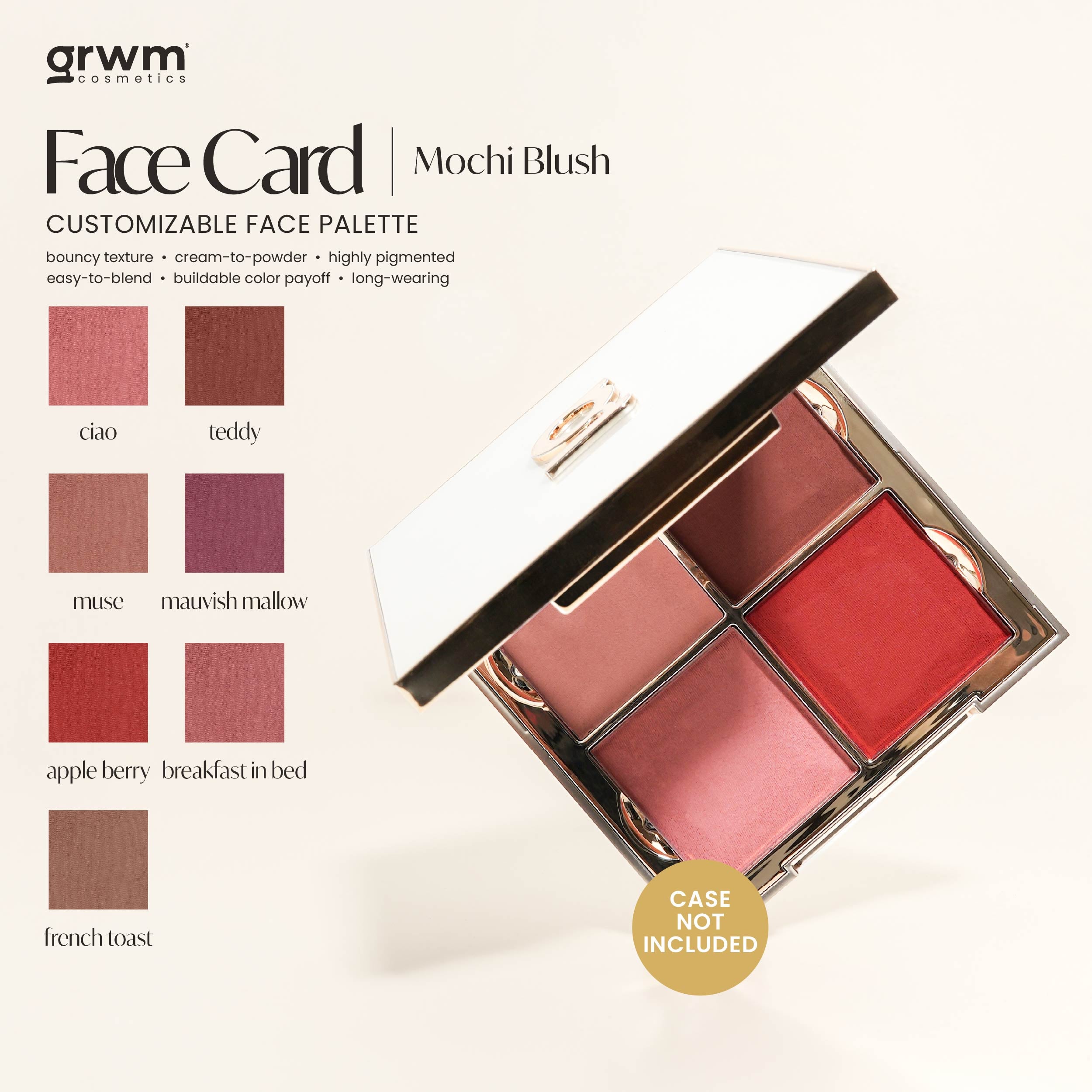 GRWM Cosmetics Face Card Mochi Blush [CASE NOT INCLUDED]