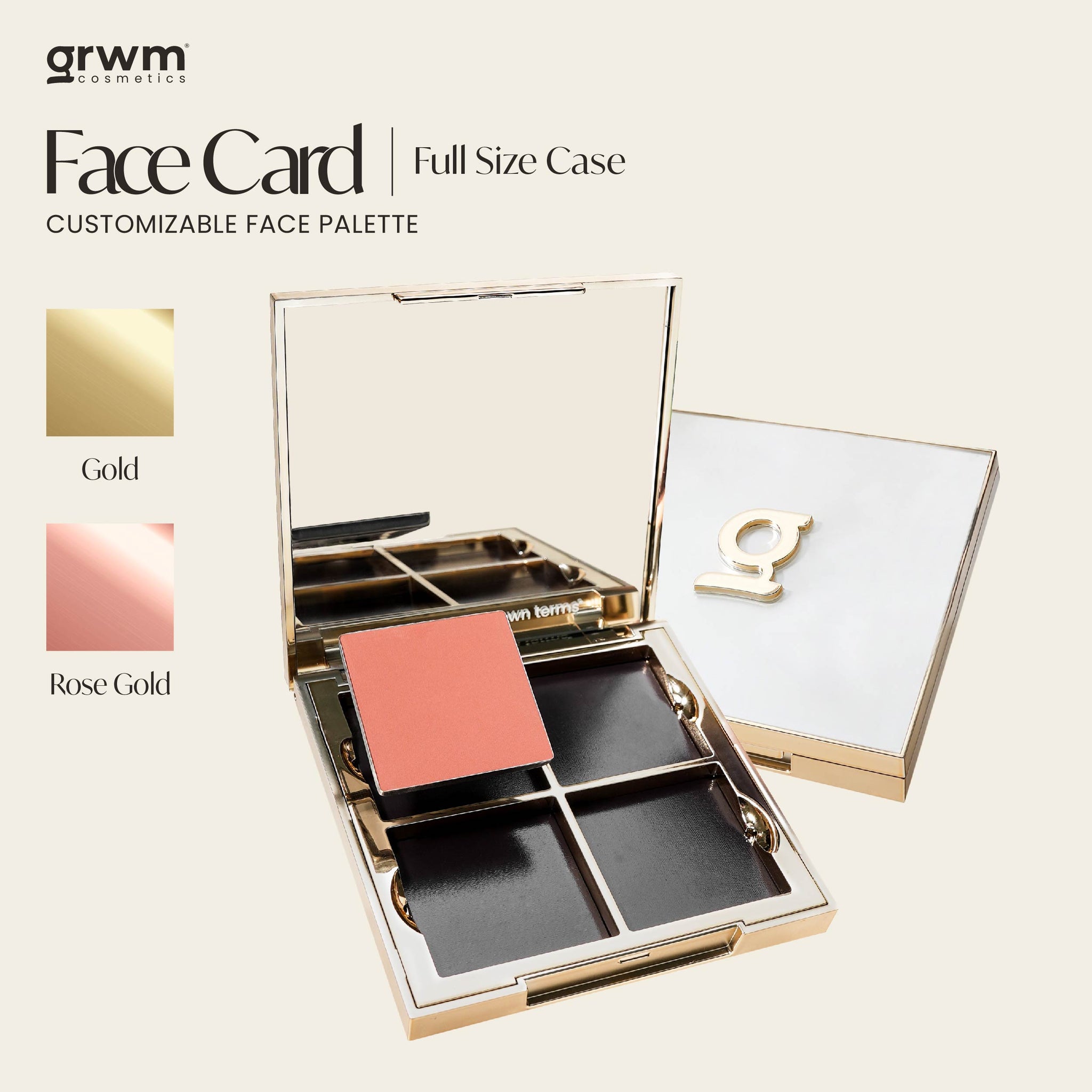 GRWM Cosmetics Face Card Customizable Palette Case