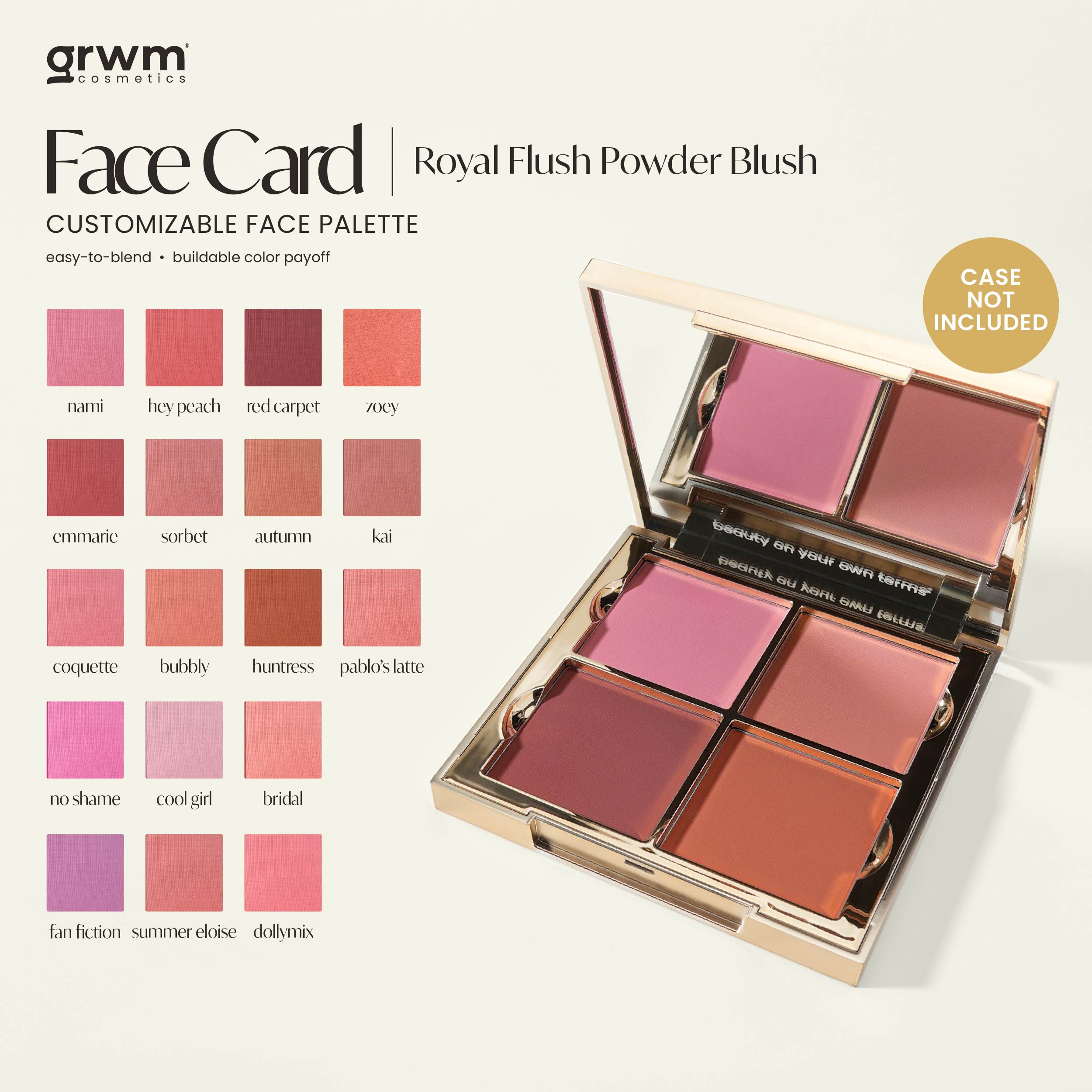 GRWM Cosmetics Face Card Royal Flush Power Blush [CASE NOT INCLUDED]