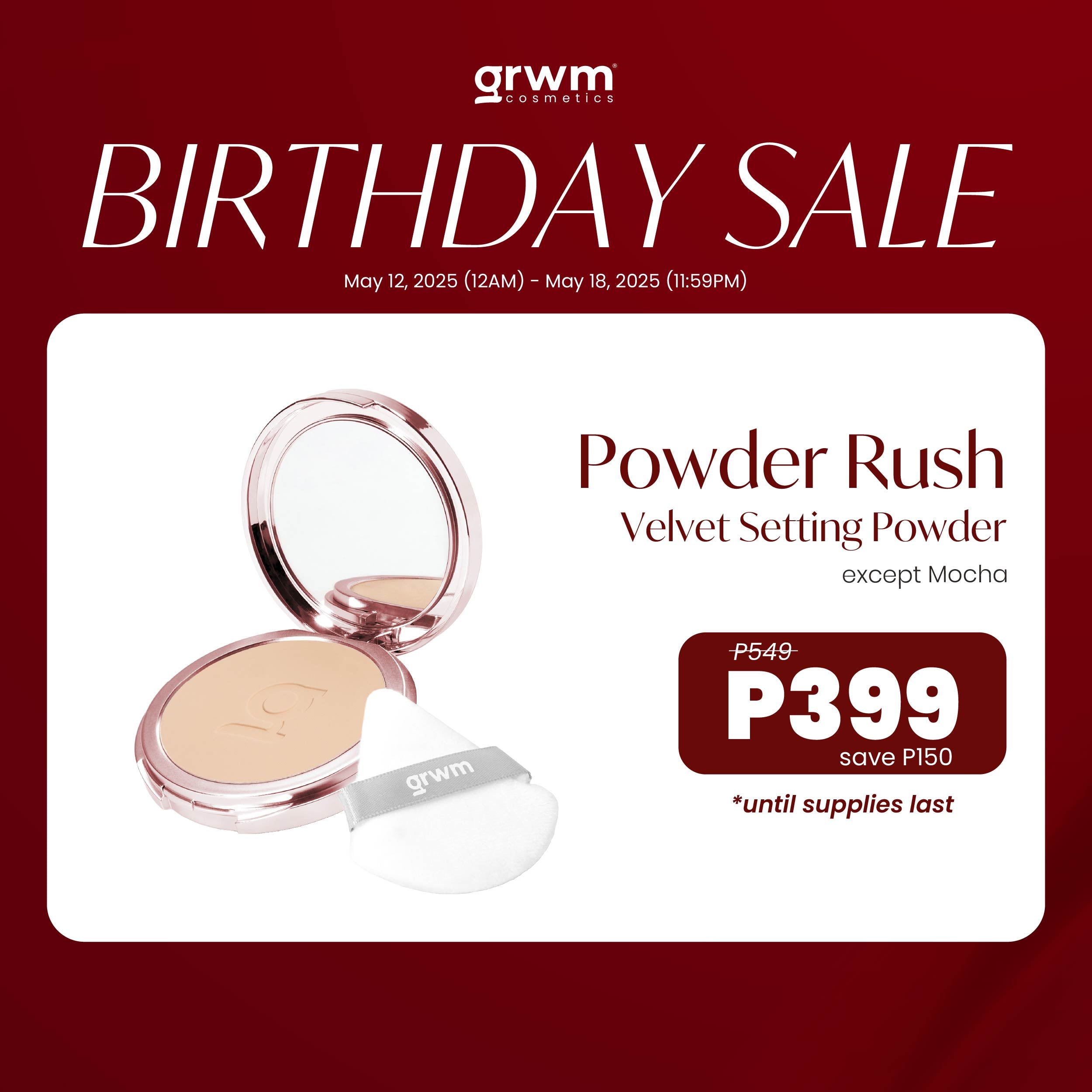 GRWM Cosmetics Powder Rush - Velvet Setting & Finishing Pressed Powder