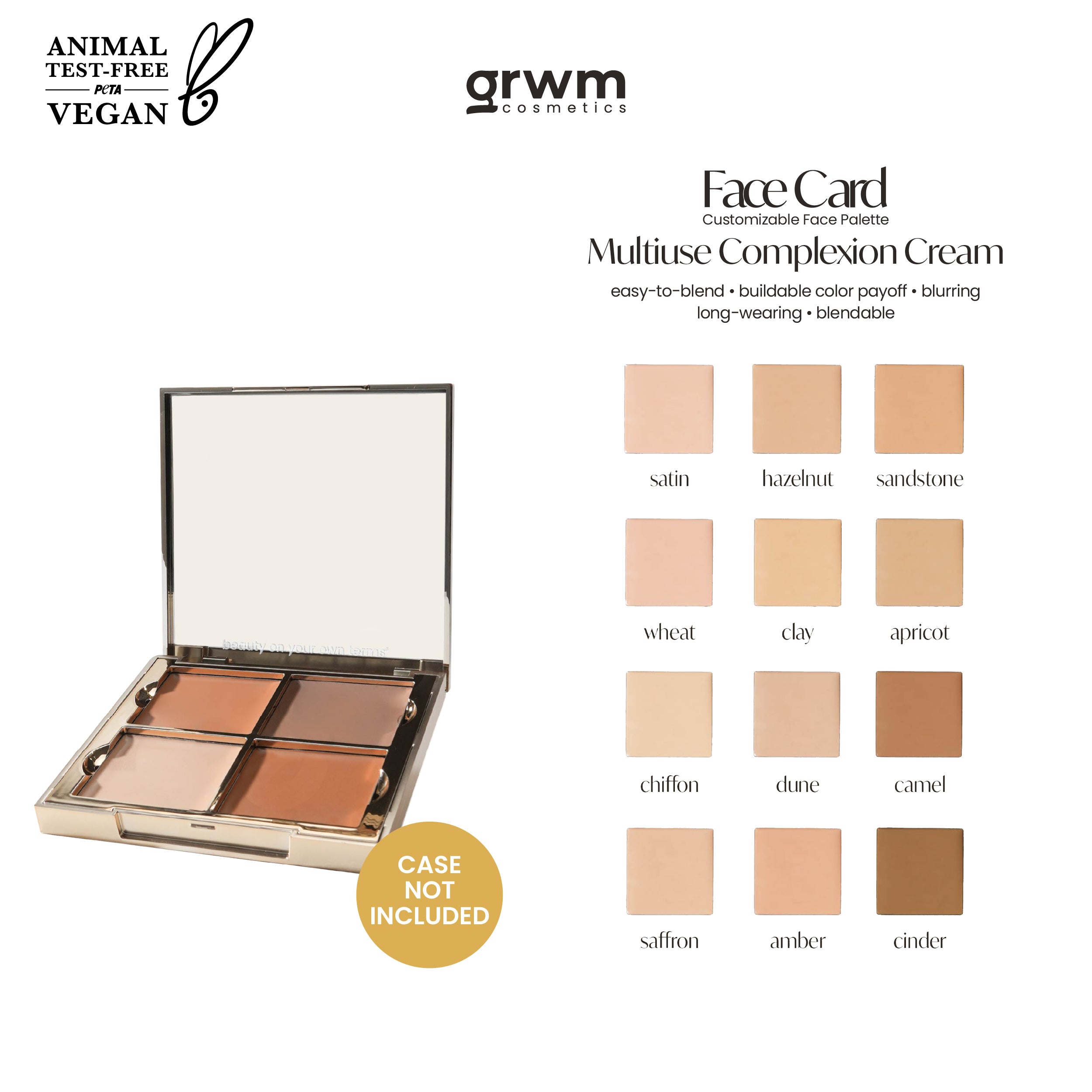 GRWM Cosmetics Face Card Multiuse Complexion Cream [CASE NOT INCLUDED]